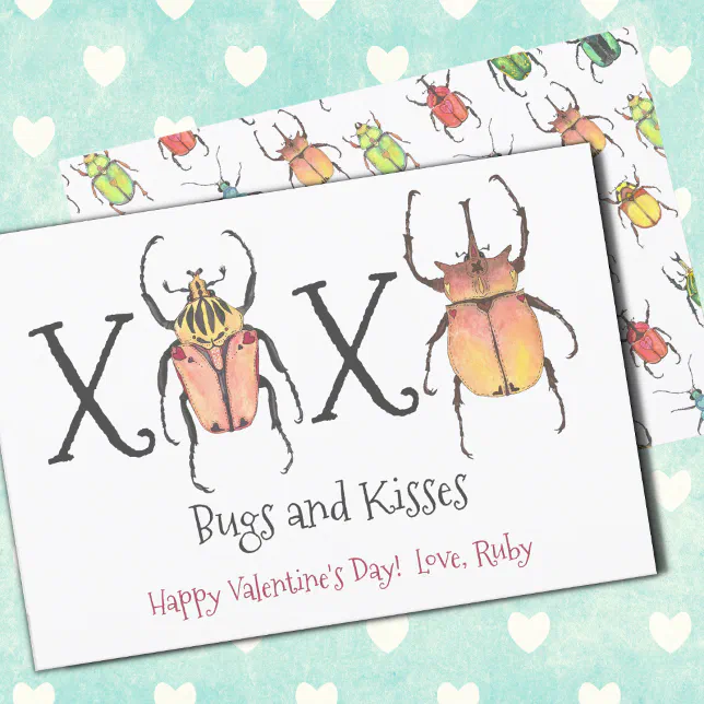 Bugs and Kisses XOXO Valentine's Day Invitation | Zazzle