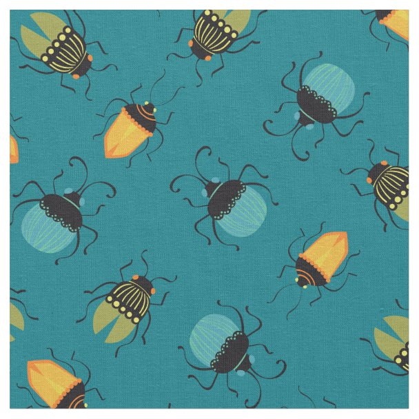 Beetles and Bugs Fabric | Zazzle