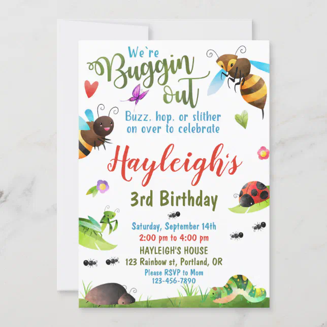 Bugs birthday invitation Bug 1st First birthday | Zazzle