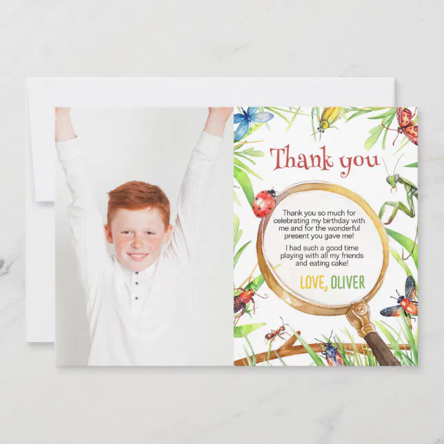 Bugs Birthday Photo Thank You Card | Zazzle