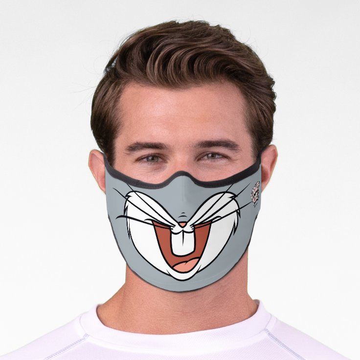 BUGS BUNNY™ Big Mouth Premium Face Mask | Zazzle