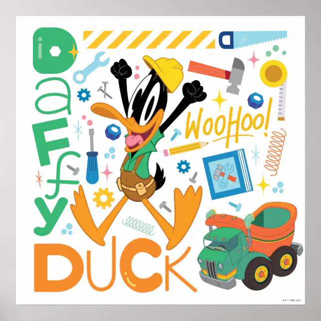 BUGS BUNNY BUILDERS™| DAFFY DUCK™ Work Tools Poster | Zazzle