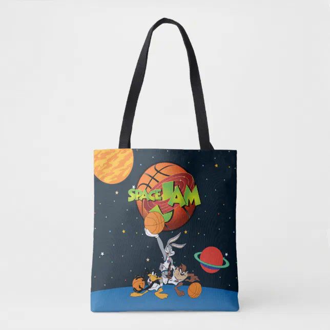 BUGS BUNNY™, DAFFY DUCK™, & TAZ™ SPACE JAM™ Logo Tote Bag | Zazzle