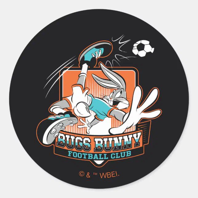 BUGS BUNNY™ Football Club Badge Classic Round Sticker | Zazzle