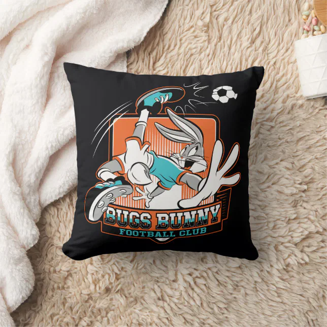 BUGS BUNNY™ Football Club Badge Throw Pillow | Zazzle