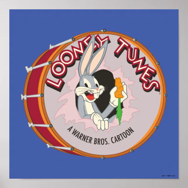 BUGS BUNNY™ Inside LOONEY TUNES™ Drum Poster | Zazzle