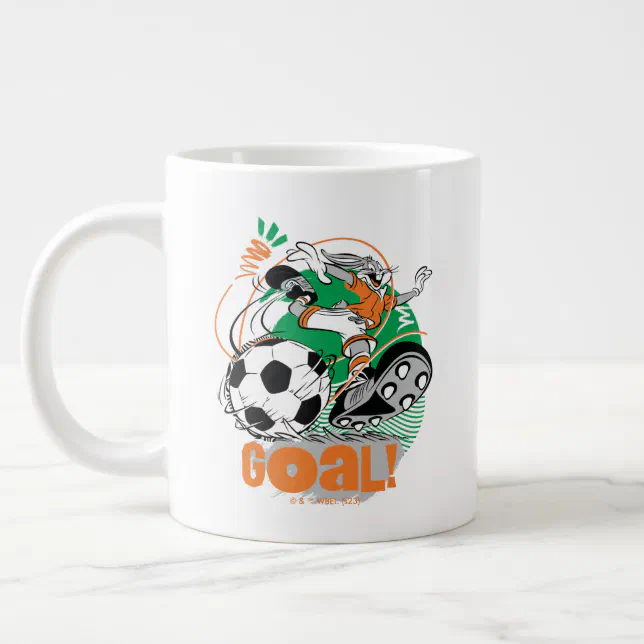 BUGS BUNNY™ Kicking Soccer Goal Giant Coffee Mug | Zazzle