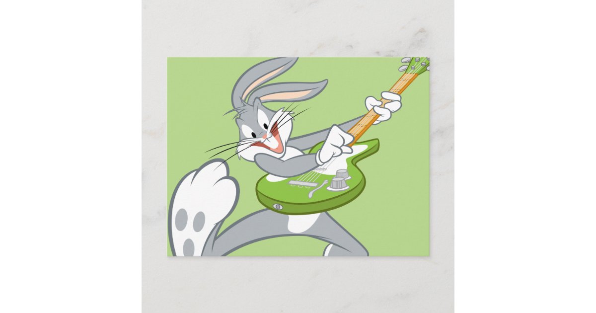 BUGS BUNNY™ Rocking On Guitar Postcard | Zazzle