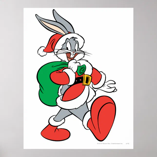 BUGS BUNNY™ Santa Poster | Zazzle