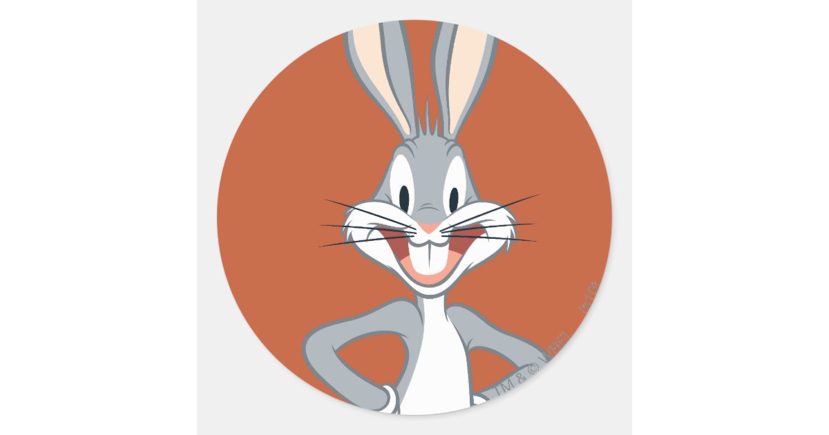 BUGS BUNNY™ Standing Classic Round Sticker | Zazzle