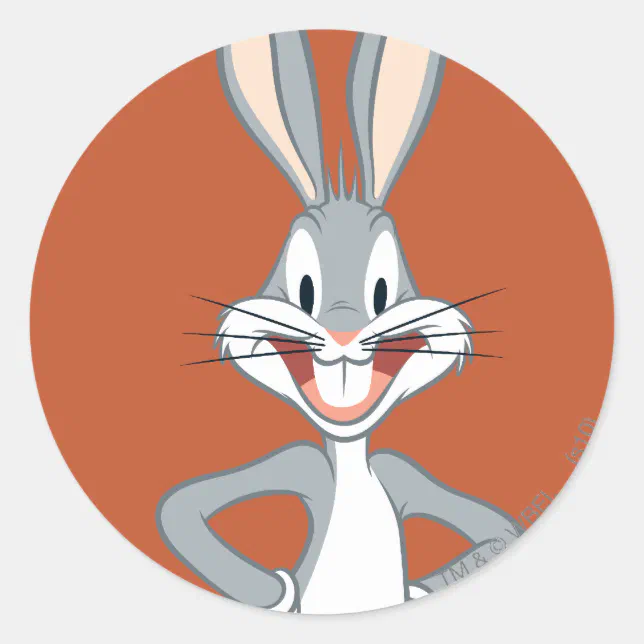 BUGS BUNNY™ Standing Classic Round Sticker | Zazzle