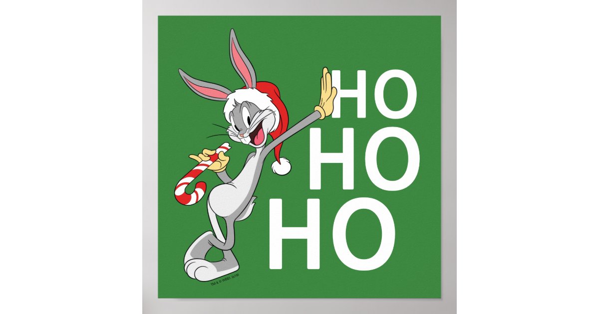 BUGS BUNNY™ With Candy Cane Poster | Zazzle