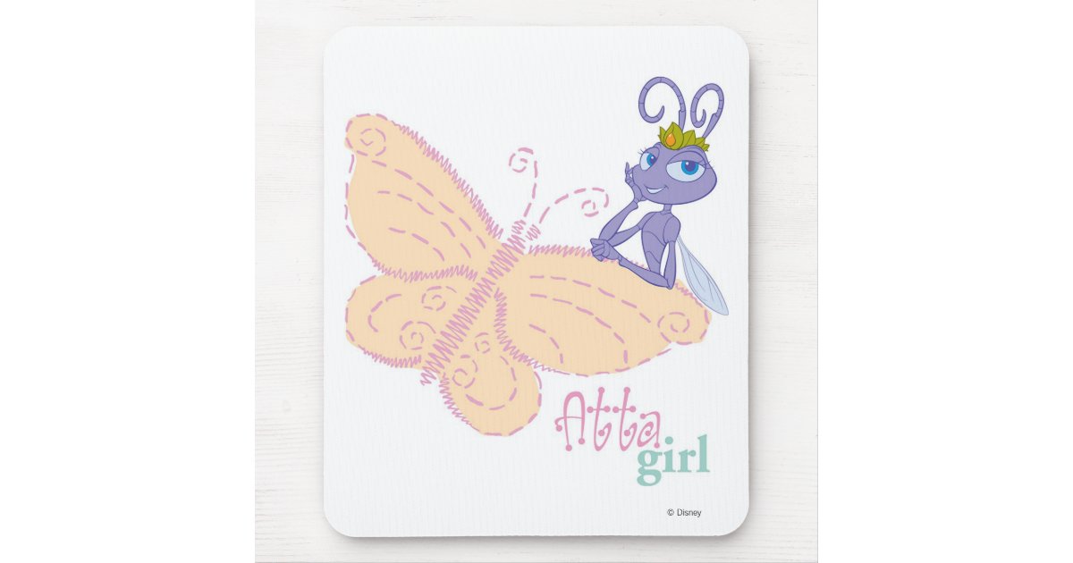 Bug's Life Princess Atta "atta girl" butterfly Mouse Pad | Zazzle