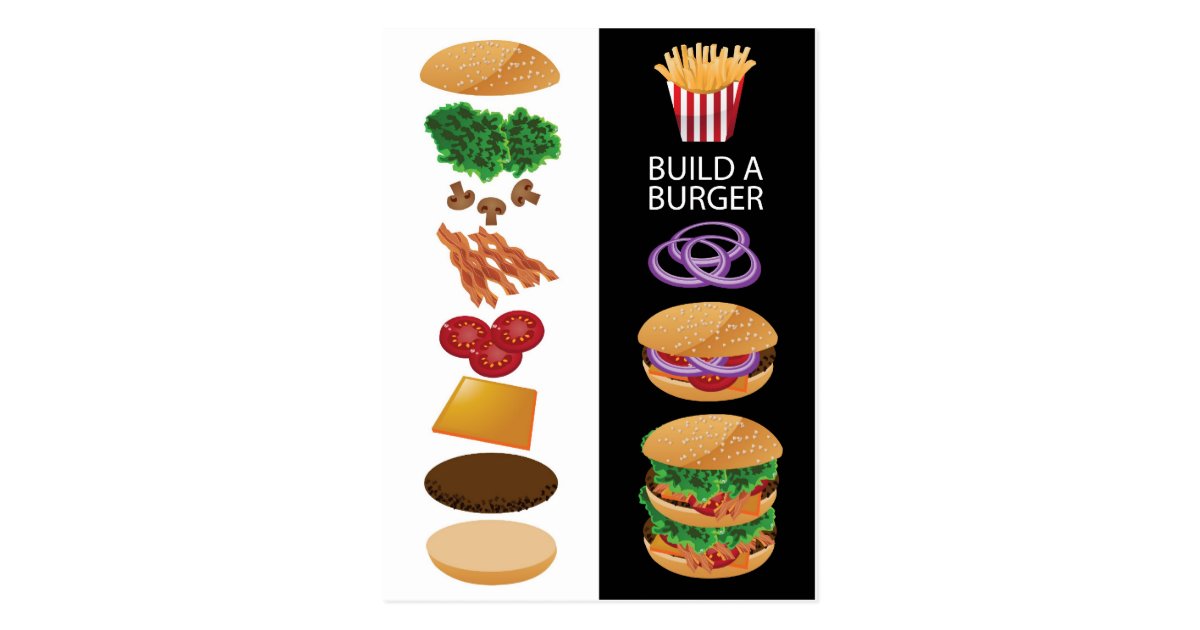Build A Burger Postcard | Zazzle.com