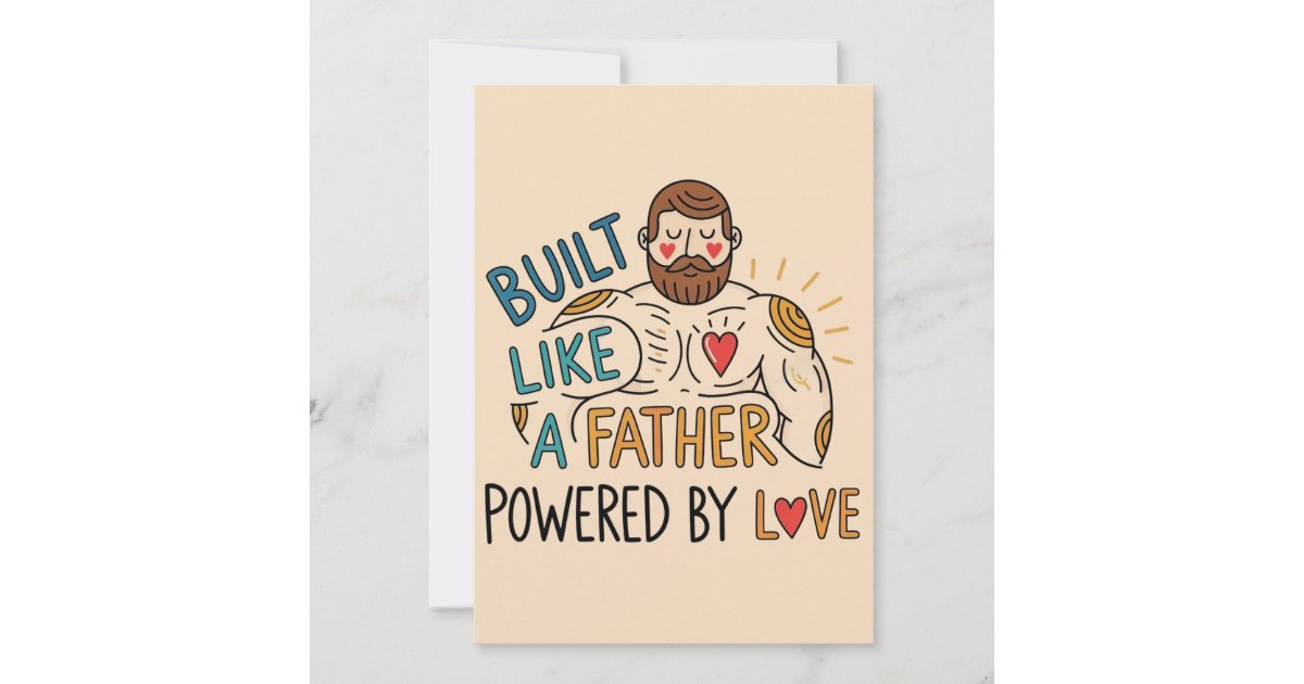 Build Like a Father, Powered By Love Father's Day Invitation | Zazzle