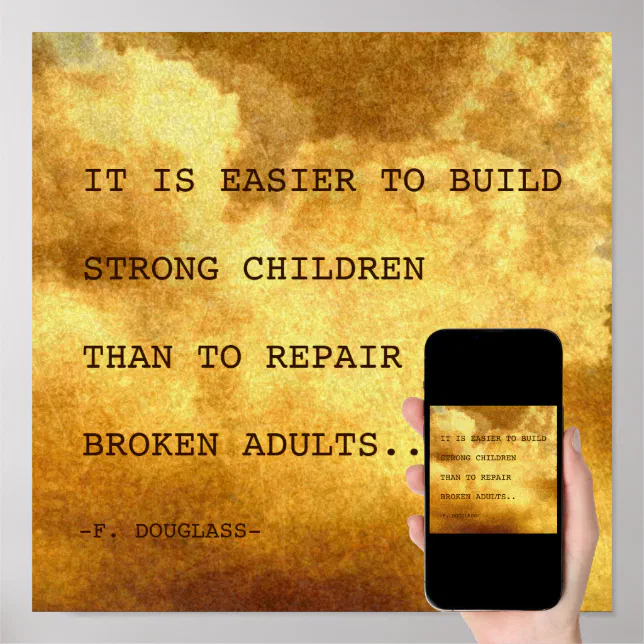 Build Strong Children Inspirational Quote Poster | Zazzle