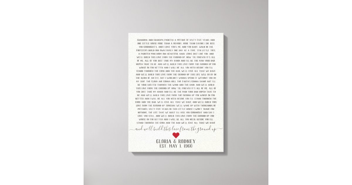 Build this love from the ground up anniversary gif canvas print | Zazzle