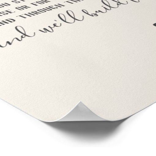 Build this love from the ground up wedding anniver poster | Zazzle