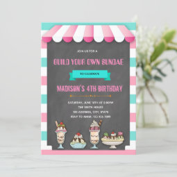 Build your own sundae party invitation | Zazzle