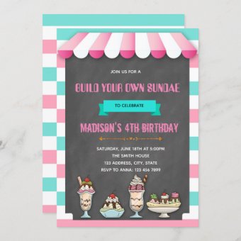 Build your own sundae party invitation | Zazzle
