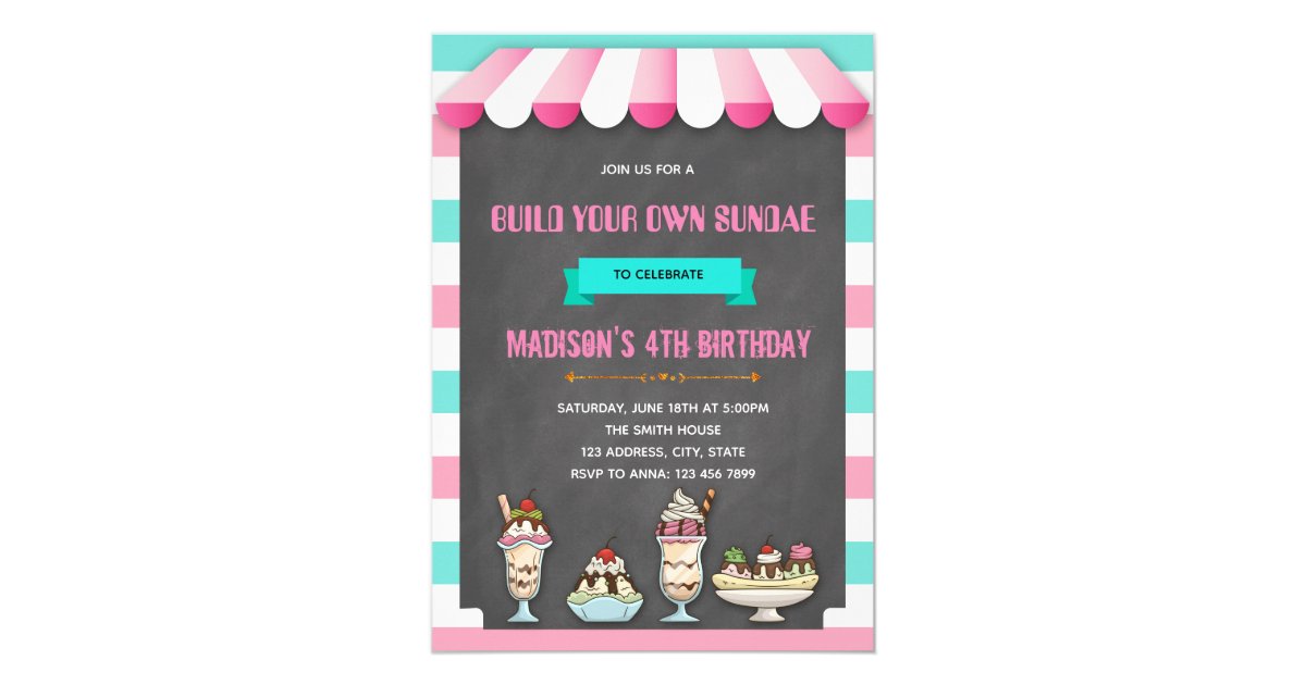 Build your own sundae party invitation | Zazzle.com