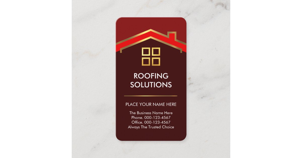 Builder Gold Home Roof Motif Construction Business Card | Zazzle
