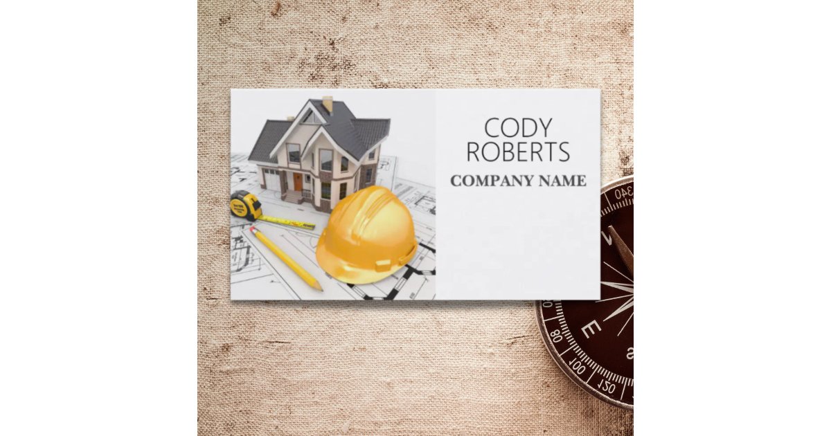 Builder Handyman Architect Contractor Construction Business Card | Zazzle