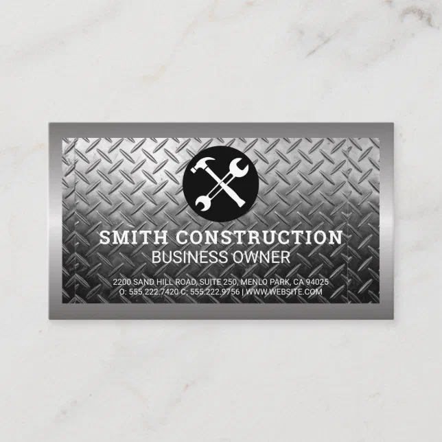 Builder Tools | Construction Steel Business Card | Zazzle