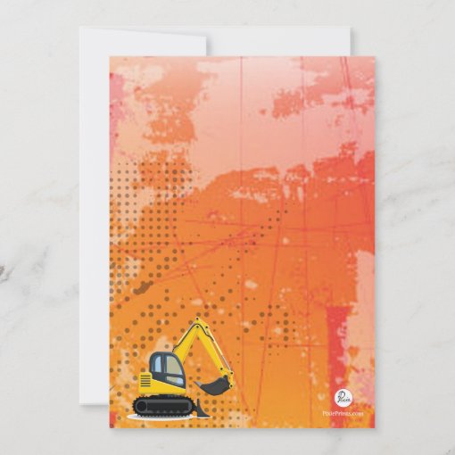 Builder's Backhoe Invitation | Zazzle