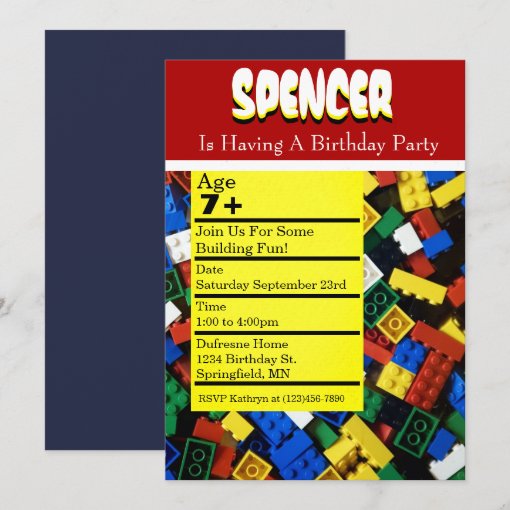 Building Birthday Party Invitation | Zazzle