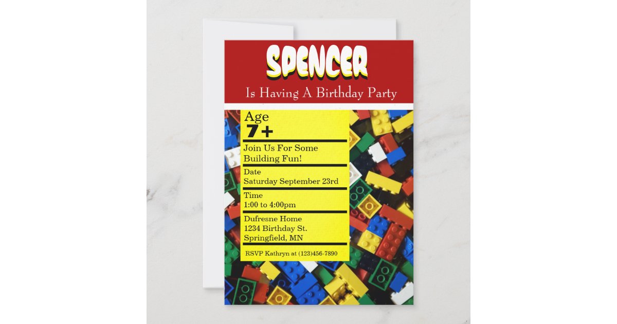 Building Birthday Party Invitation | Zazzle