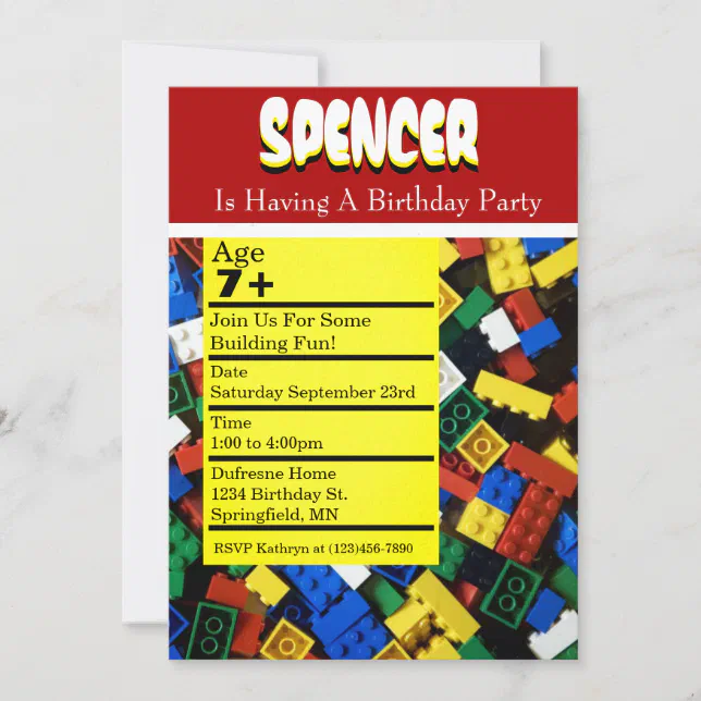 Building Birthday Party Invitation | Zazzle