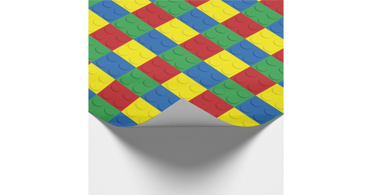 Building Block 4 Colors Wrapping Paper | Zazzle