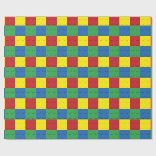 Building Block 4 Colors Wrapping Paper | Zazzle
