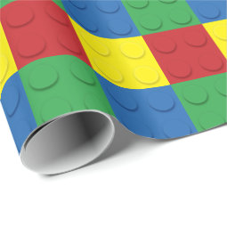 Building Block 4 Colors Wrapping Paper | Zazzle