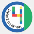 Building Block Party Stickers for 4th Party | Zazzle