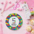 Building Blocks 5th Birthday Paper Plates | Zazzle