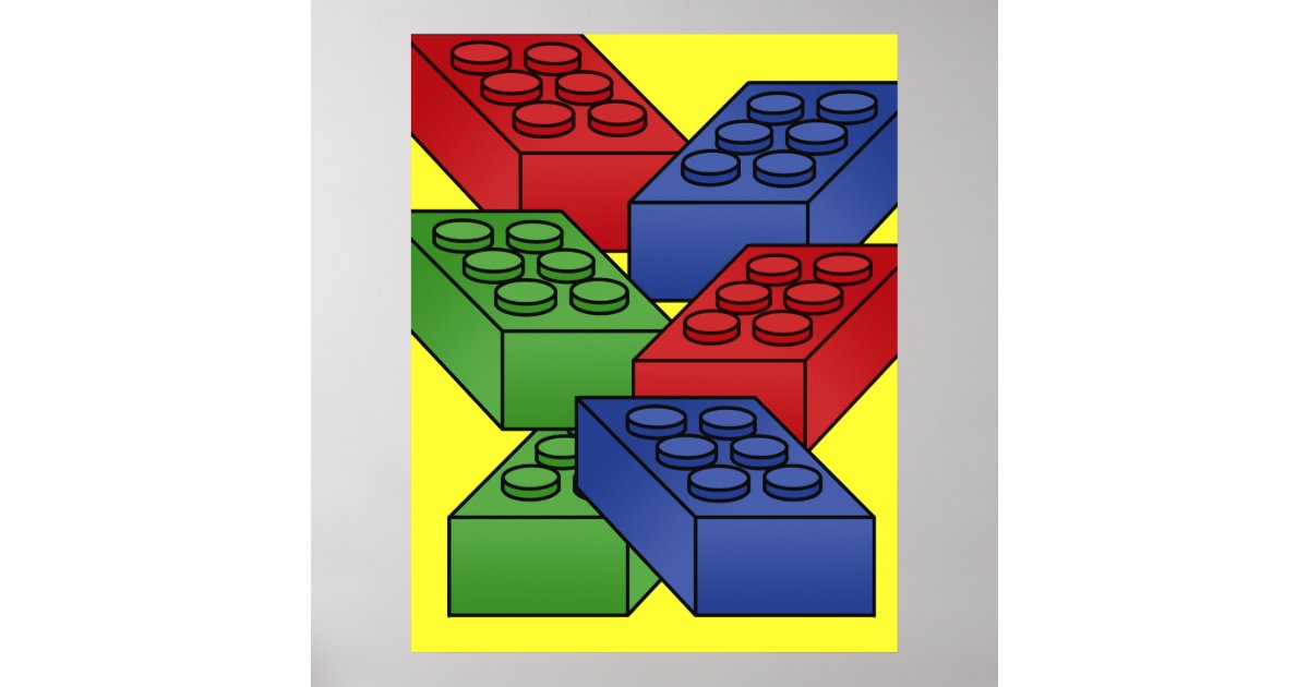 Building blocks - art deco poster | Zazzle