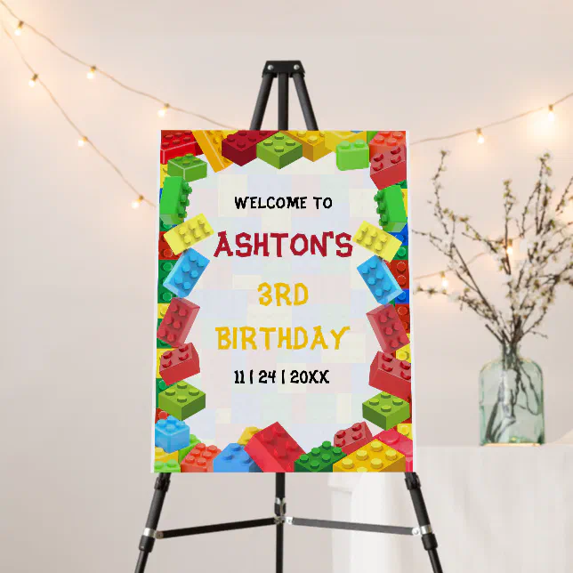 Building Blocks Birthday Invitation, Boys Birthday Foam Board | Zazzle