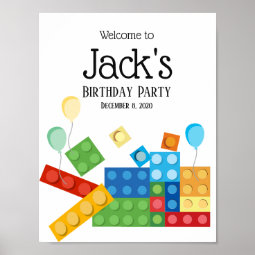 building blocks, block, toy brick welcome sign | Zazzle