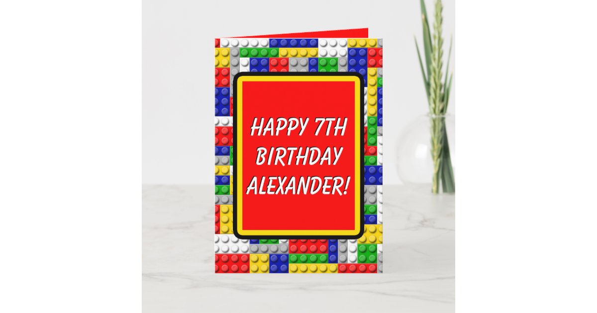 Building Blocks Bricks Smart Boy's Birthday Card | Zazzle