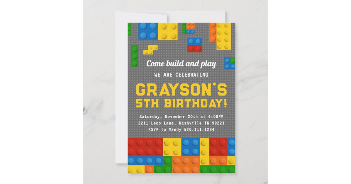 Building Blocks Invitation, Blocks Birthday Party Invitation | Zazzle