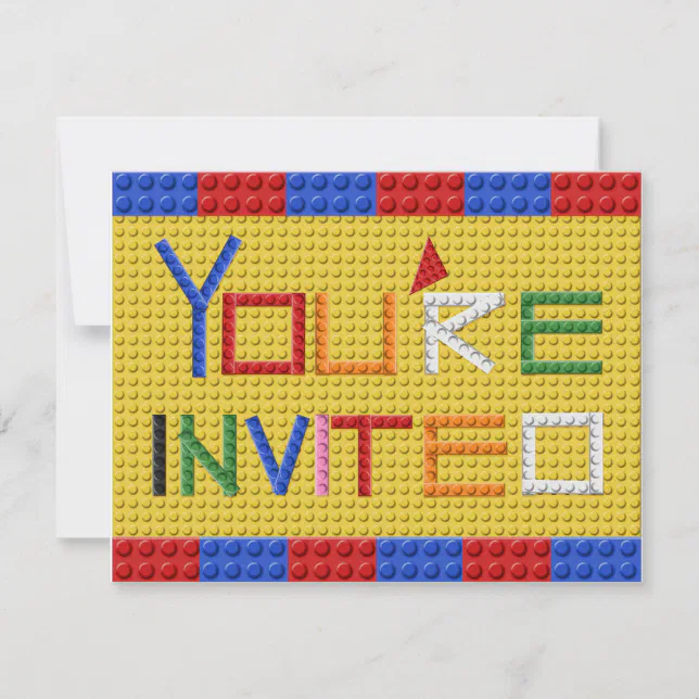 Building Blocks Invitation in Primary Colors | Zazzle