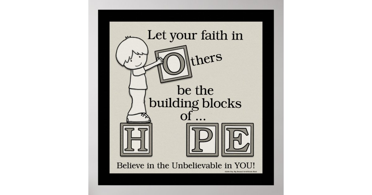 Building Blocks of HOPE (with border) Poster | Zazzle