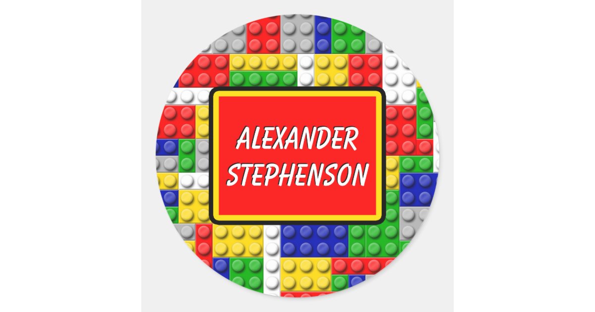 Building Blocks Personalized Boy's School Label | Zazzle