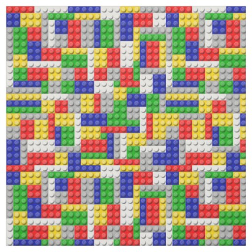 Building Blocks Primary Color Boy's Birthday/Party Fabric | Zazzle