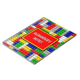 Building Blocks Primary Color Boy's Birthday/Party Notebook | Zazzle