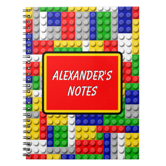 Building Blocks Primary Color Boy's Birthday/Party Notebook | Zazzle