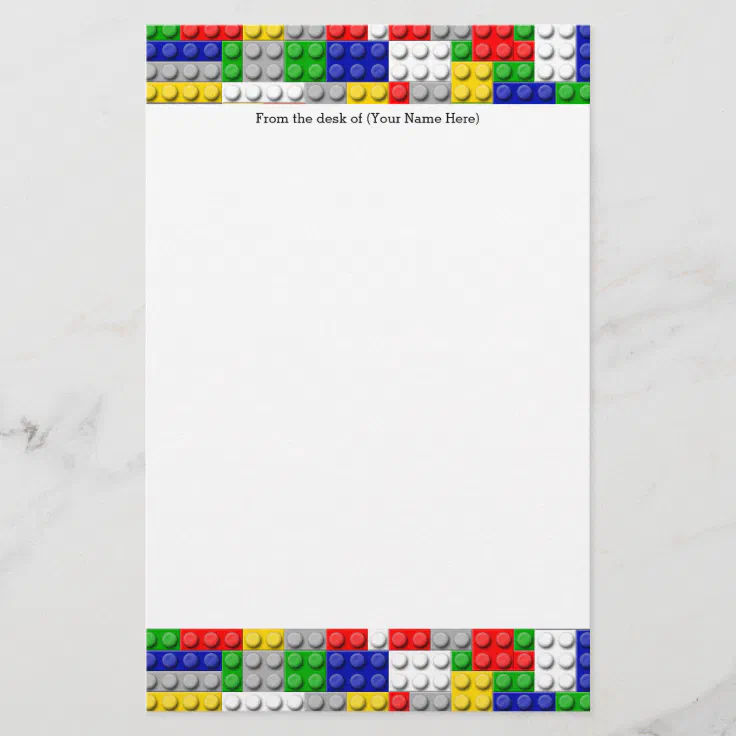 Building Blocks Primary Color Boy's Birthday/Party Stationery | Zazzle
