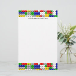 Building Blocks Primary Color Boy's Birthday/Party Stationery | Zazzle